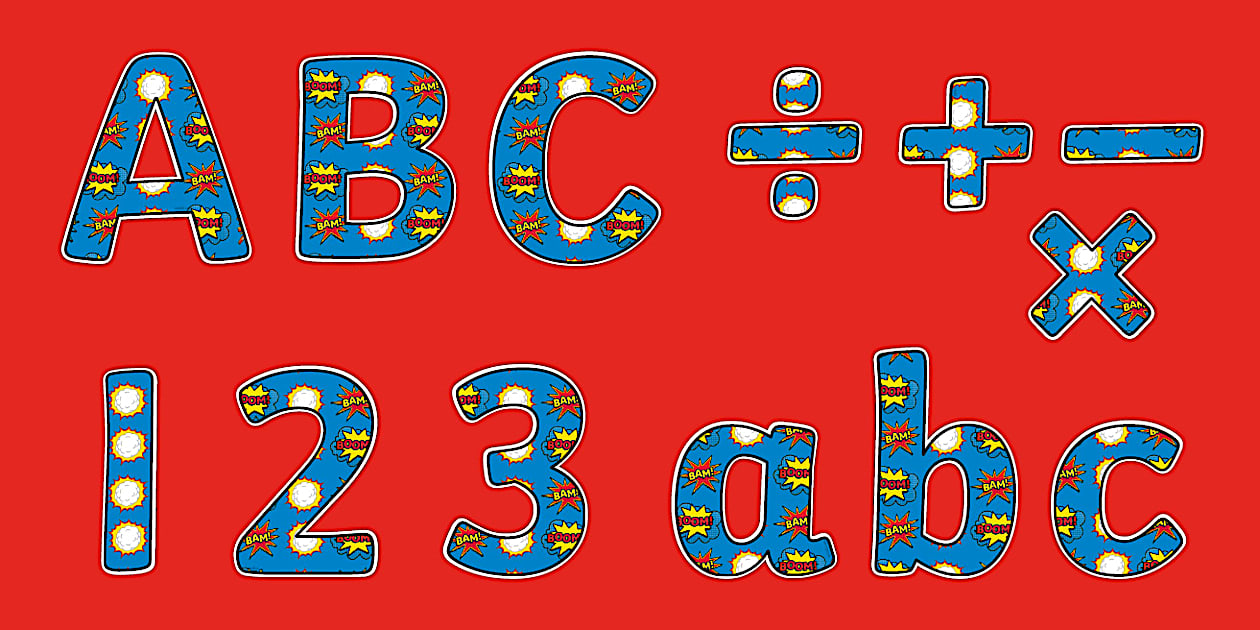 Comic Book Font Display Lettering (Teacher-Made) - Twinkl