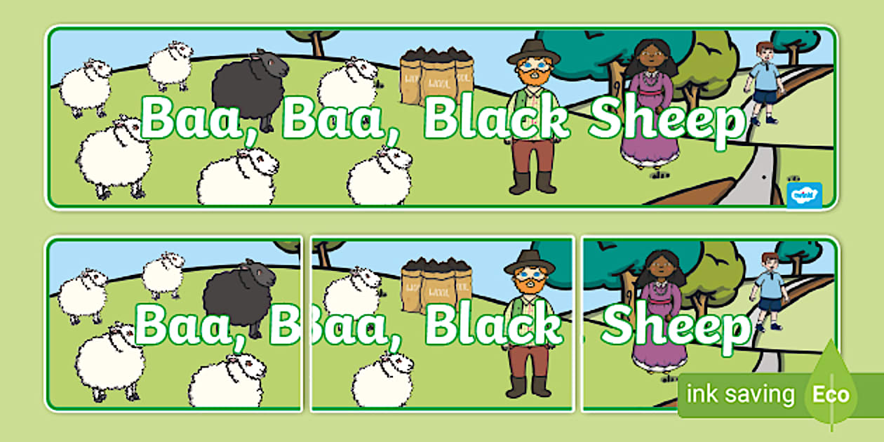 Baa, Baa, Black Sheep Display Banner (teacher made) - Twinkl