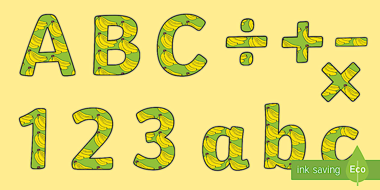 Fairtrade Fortnight Banana Themed Display Letters and Numbers Pack