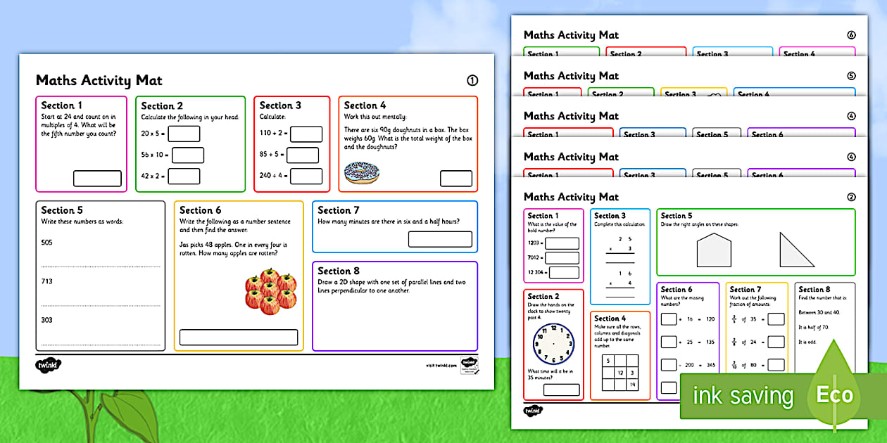 Year 3 Summer 2 Maths Activity Mats (teacher made) - Twinkl