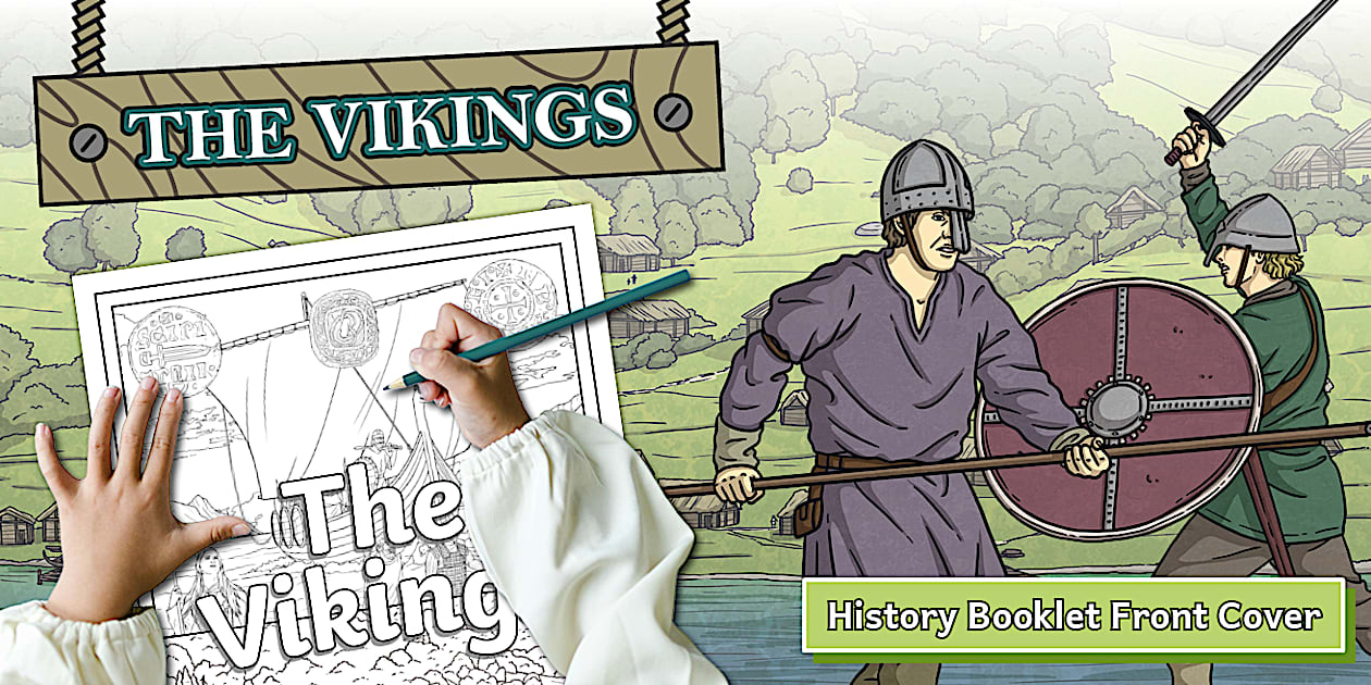 The Vikings Colouring Title Page - Twinkl