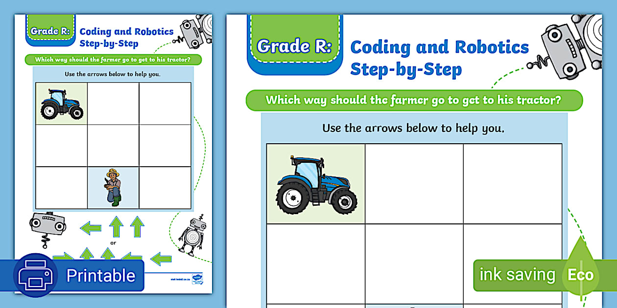 Grade R Coding and Robotics - Step-by-step (teacher made)