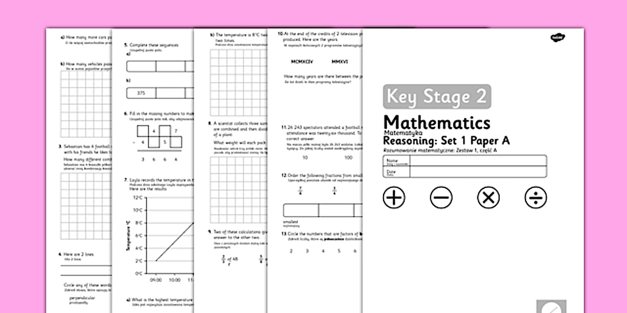 Year 5 Maths Reasoning Tests Set 1 Polish Translation