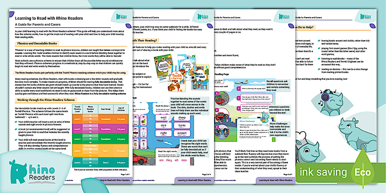Rhino Readers: A Guide for Parents (teacher made) - Twinkl