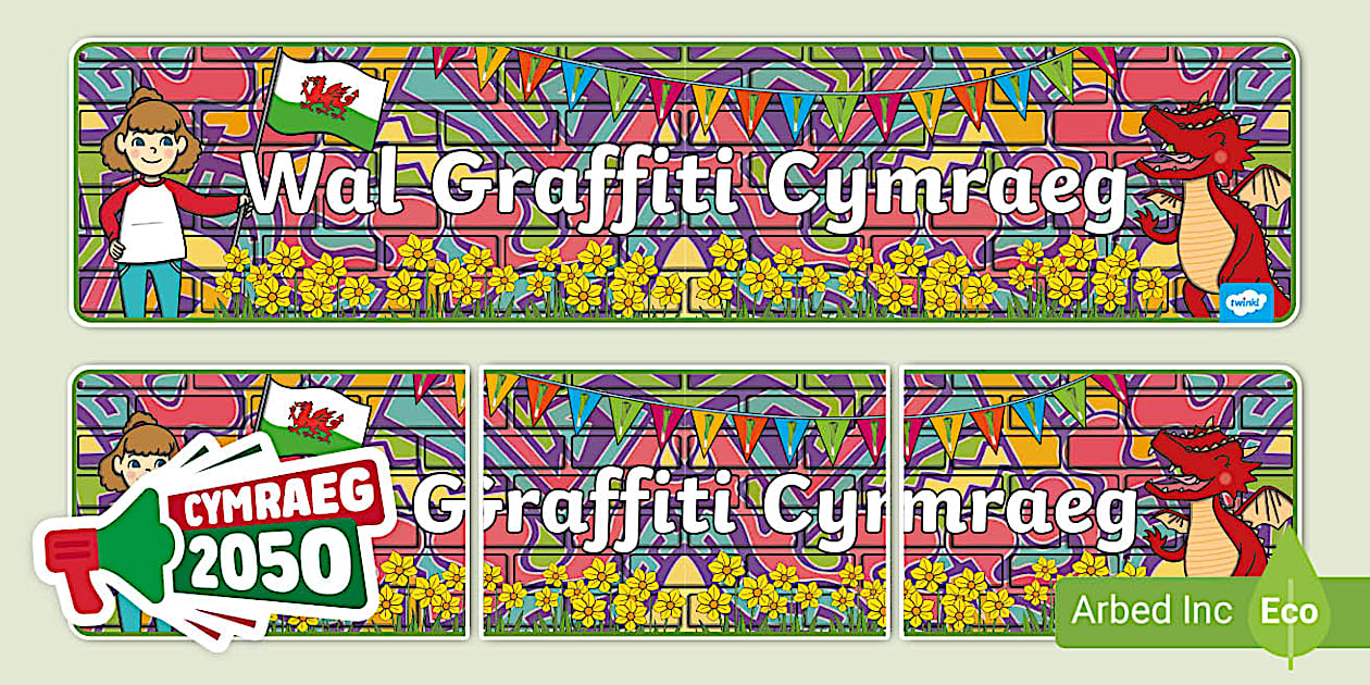Cymraeg Campus: Baner Wal Graffiti / Graffiti Wall Banner