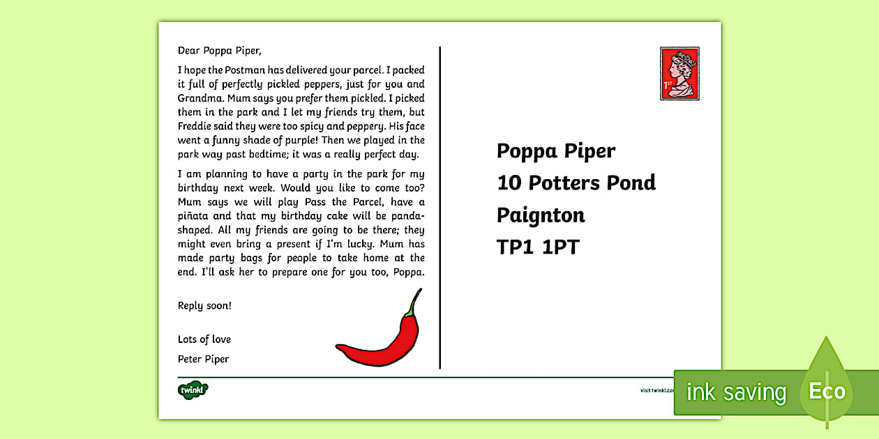 Peter Piper ‘p’ Phoneme Spotter Postcard