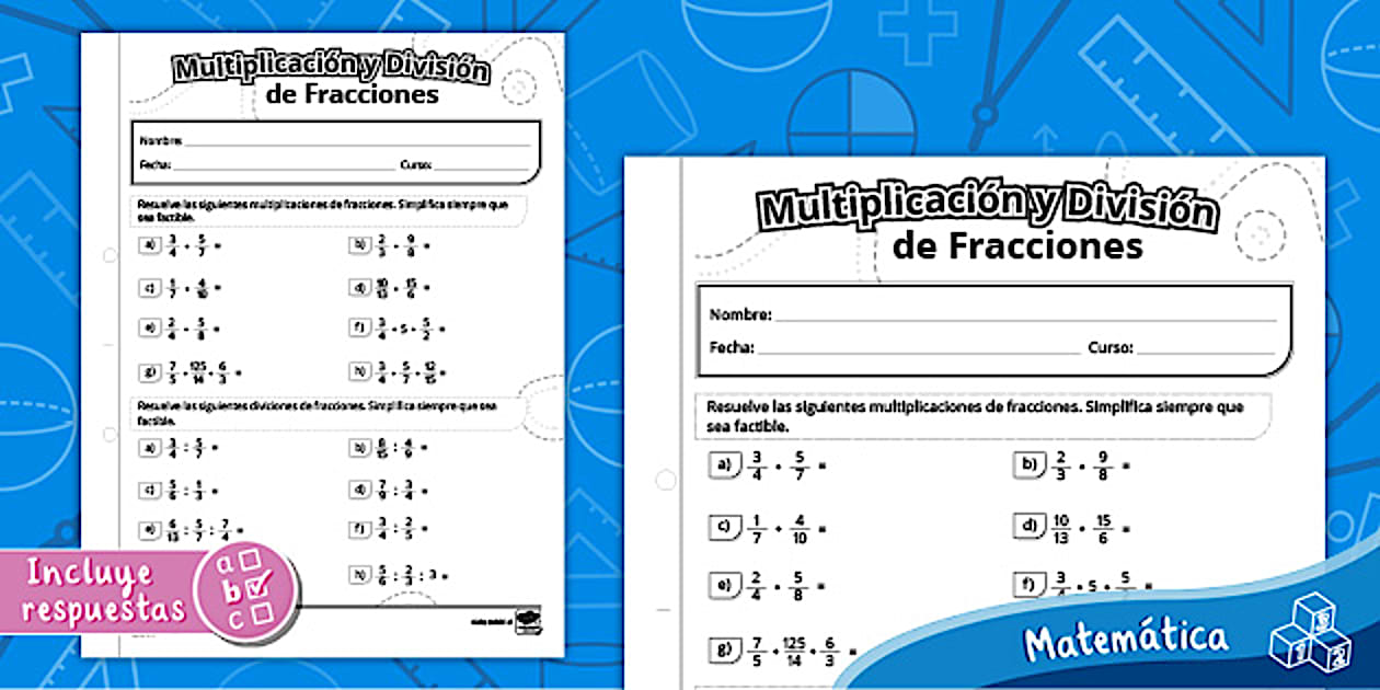 Multiplicación | División | Fracciones | 7° Básico | Guía