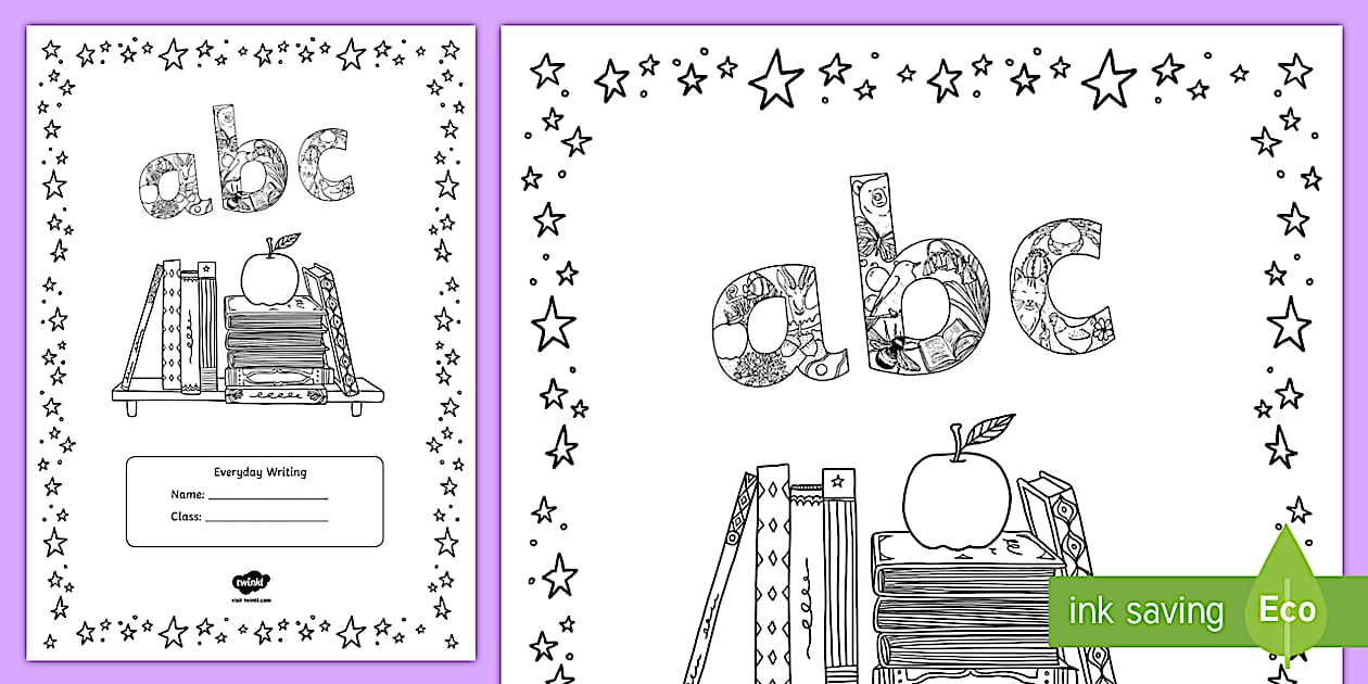 Editable Everyday Writing Jotter Cover Mindfulness Colouring Activity