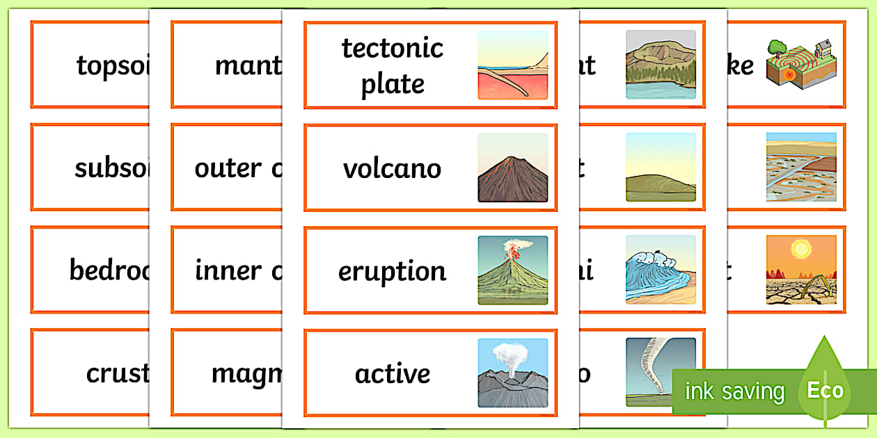 Editable Extreme Earth Word Cards (teacher made) - Twinkl