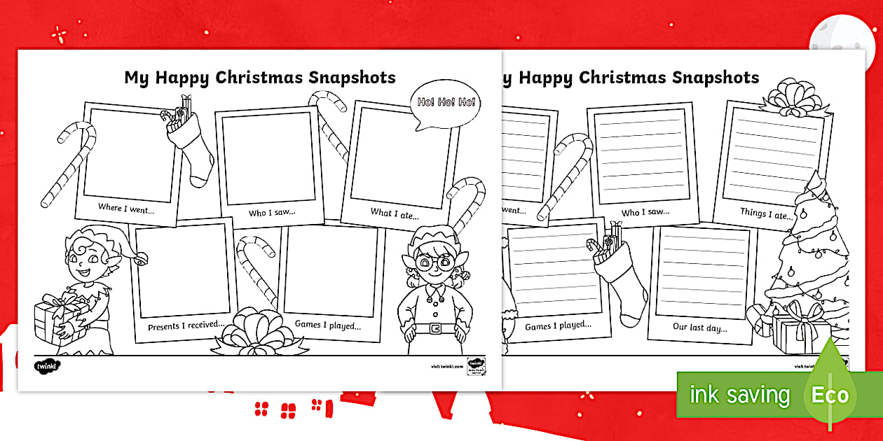 Cursive Christmas Snapshots (teacher made) - Twinkl