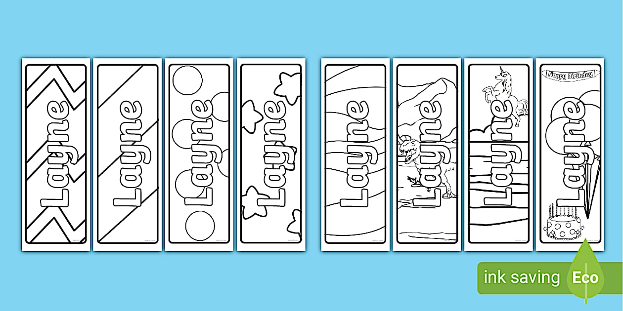 Layne Name Simple Colouring Bookmarks | Twinkl | KS1 | Books