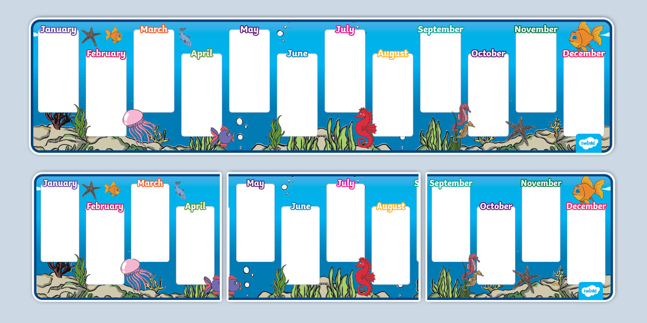 Ocean-Themed Birthdays Display Banner (teacher made)