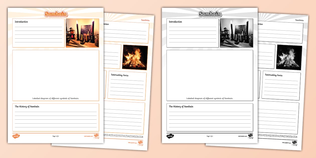 Samhain Non-Chronological Report Template (Teacher-Made)