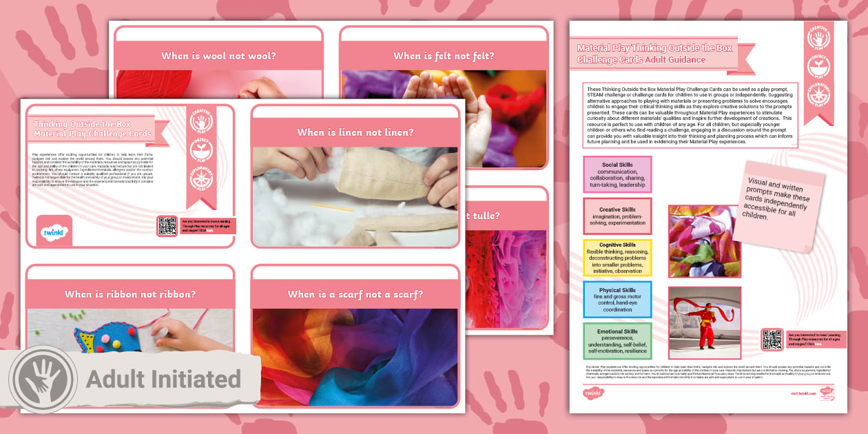 Material Play Thinking Outside the Box Challenge Cards