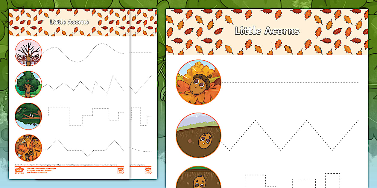 Little Acorns Cutting Skills Worksheets (teacher made)