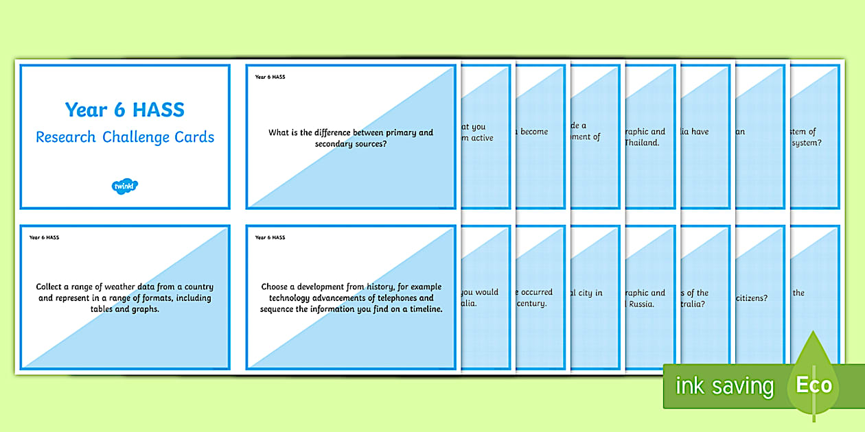 Year 6 HASS Research Challenge Cards (teacher made) - Twinkl