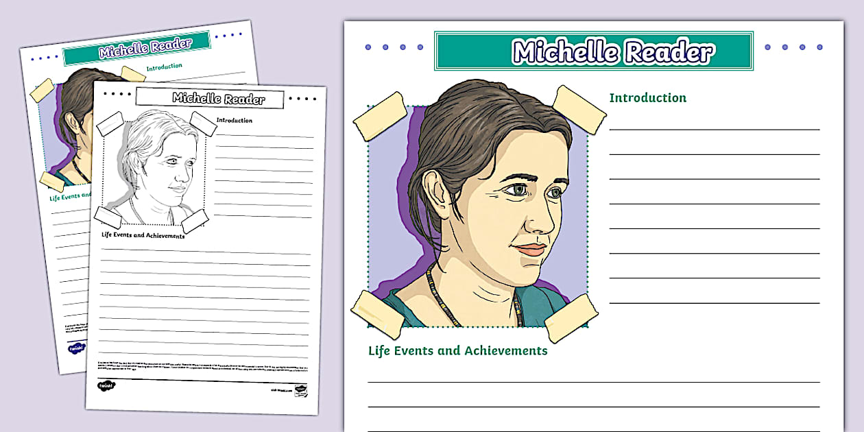 Michelle Reader Biography Template, (teacher made) - Twinkl