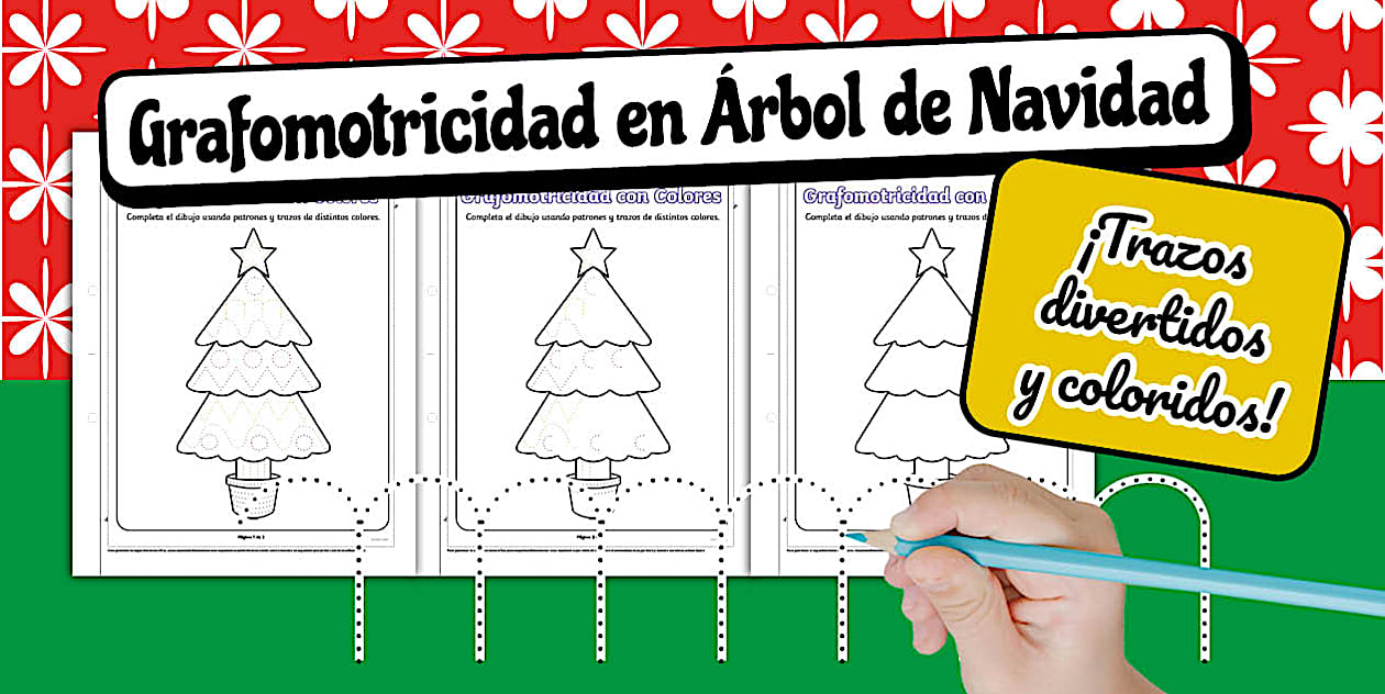Guía de Trabajo: Grafomotricidad en Árbol de Navidad