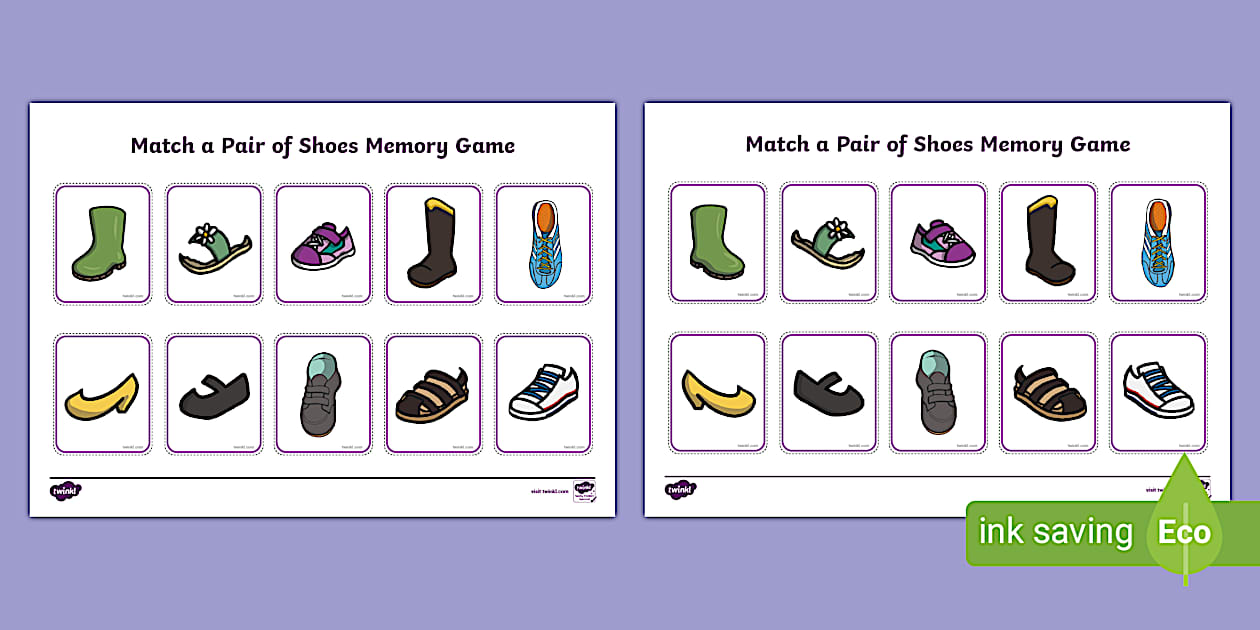 Match a Pair of Shoes Memory Game (teacher made) - Twinkl