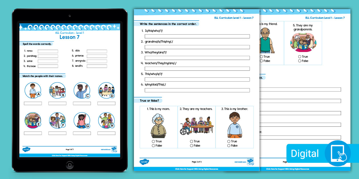 ELL Curriculum: Level 1, Lesson 7 Interactive Activity