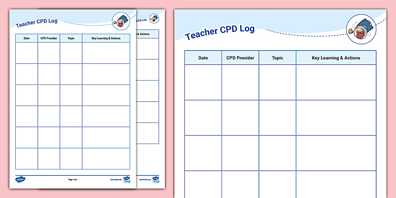 My Teaching File: Teacher CPD Log (Teacher-Made) - Twinkl