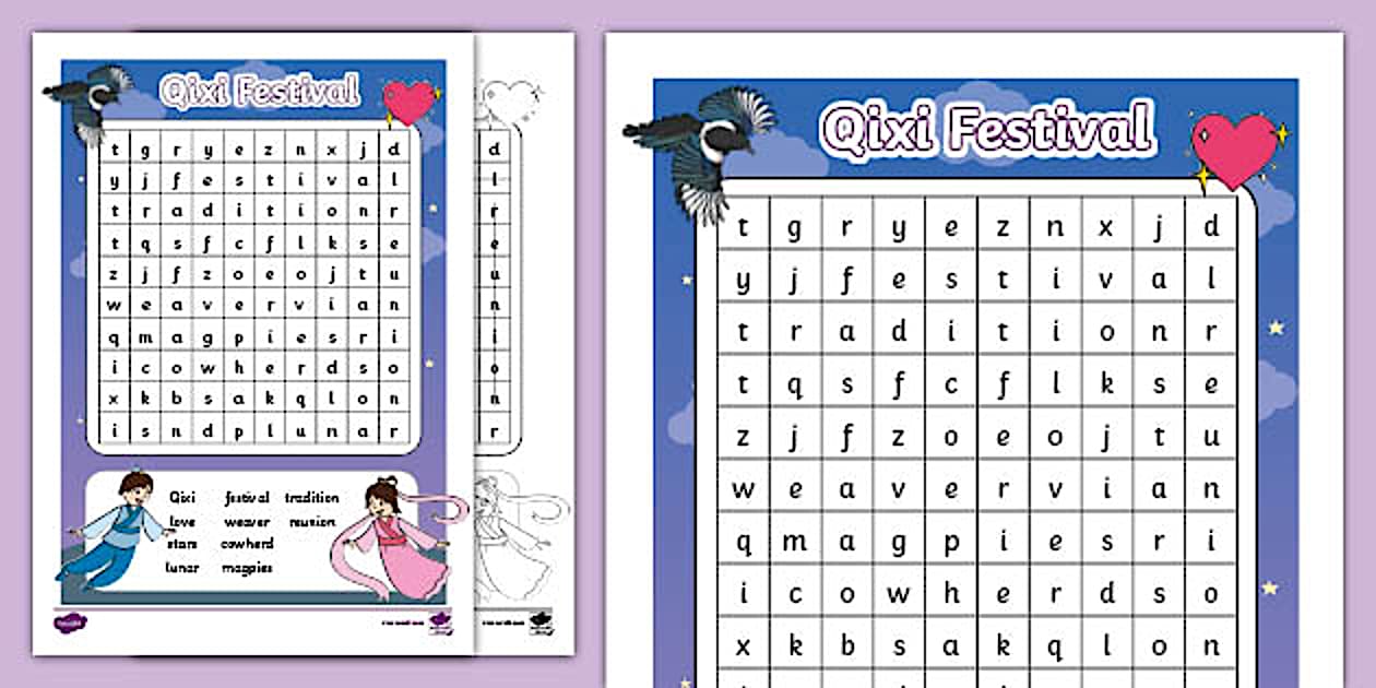 Qixi Festival Word Search (teacher made) - Twinkl