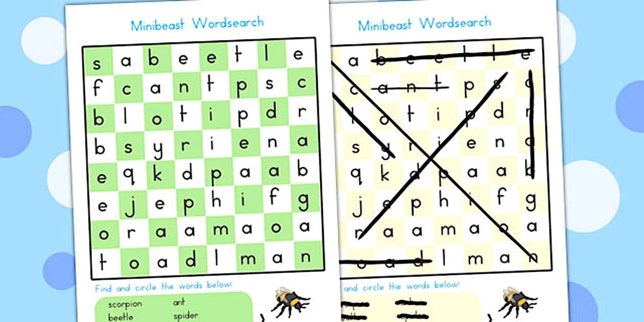 Minibeast Wordsearch