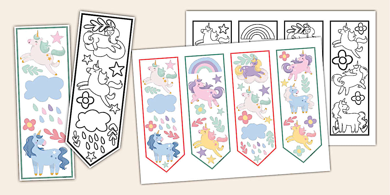 Unicorn-Themed Bookmarks (Teacher-Made) - Twinkl