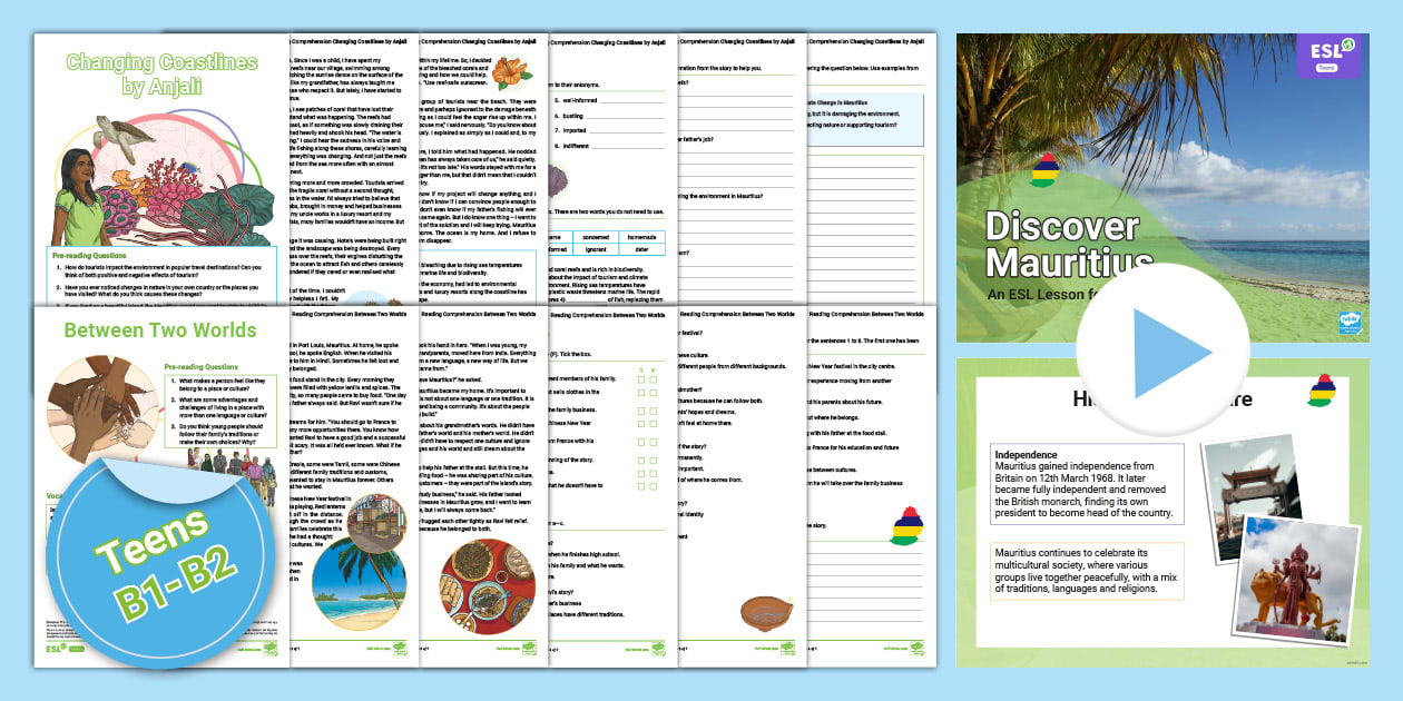 ESL Discover Mauritius Lesson Pack [Teens, B1 - B2] - Twinkl