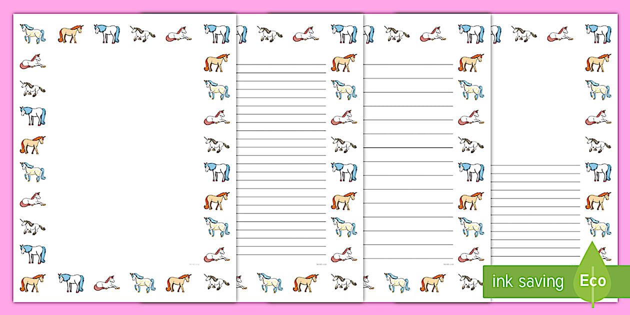 Editable Unicorn Themed Page Borders (teacher made) - Twinkl