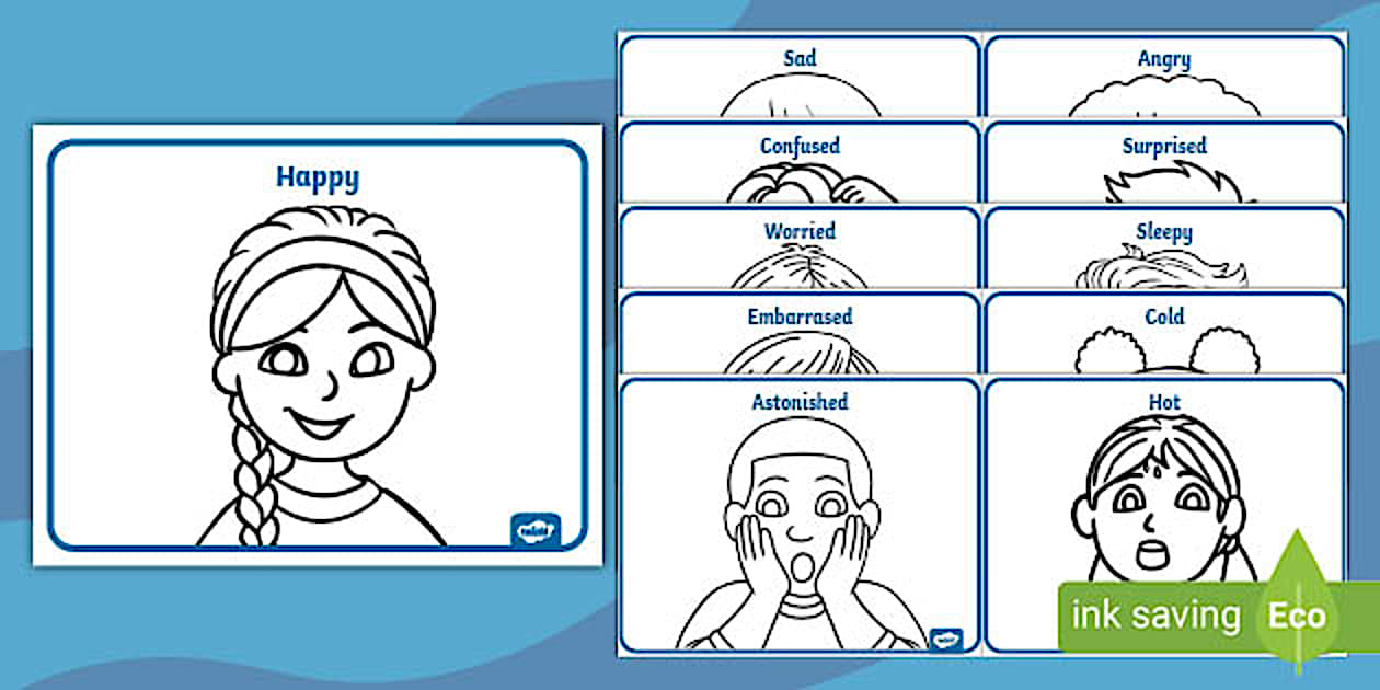 Ourselves Emotions Colouring Sheets - Twinkl
