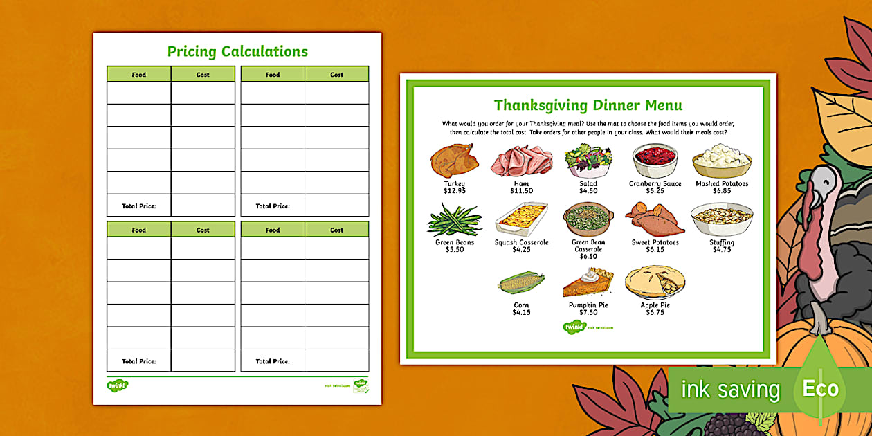 Thanksgiving Math Worksheet | Math Resource | Twinkl USA