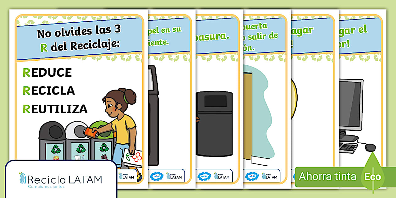 FREE! - Las 3 R del reciclaje para niños - Twinkl Colombia