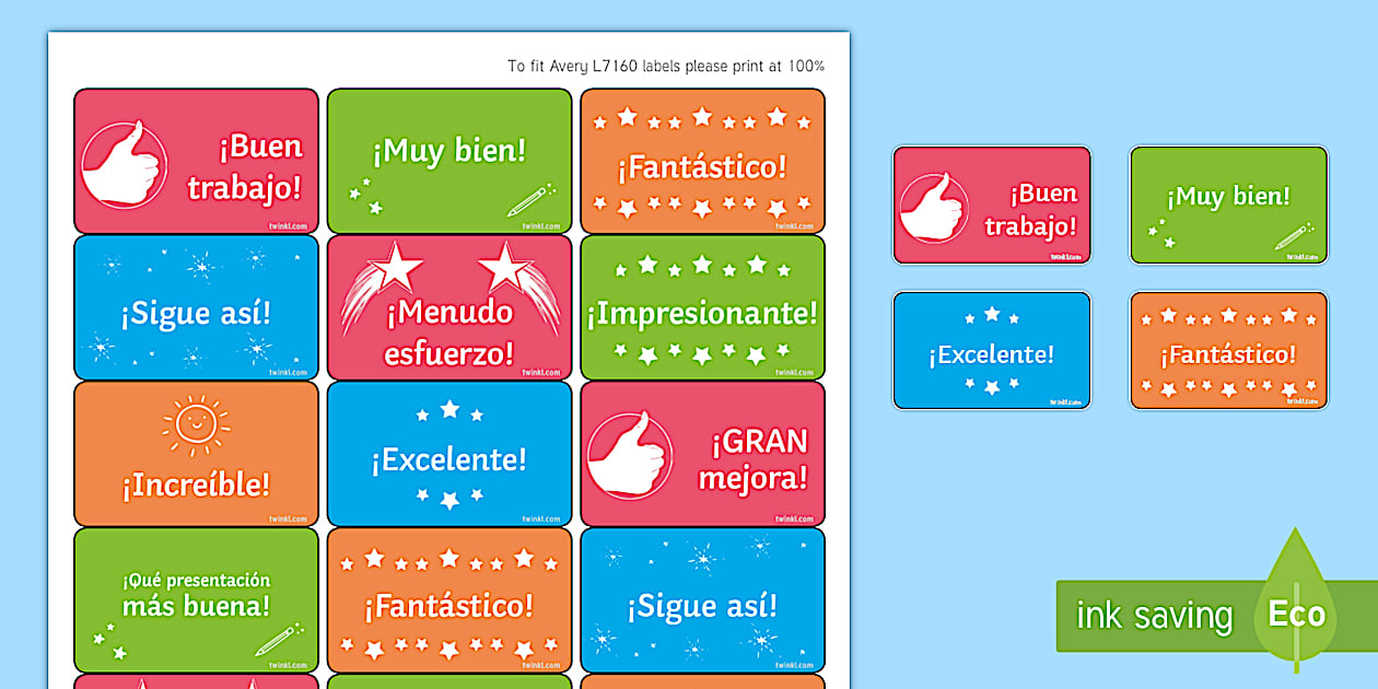 Classroom Reward Stickers - Spanish (Teacher-Made) - Twinkl