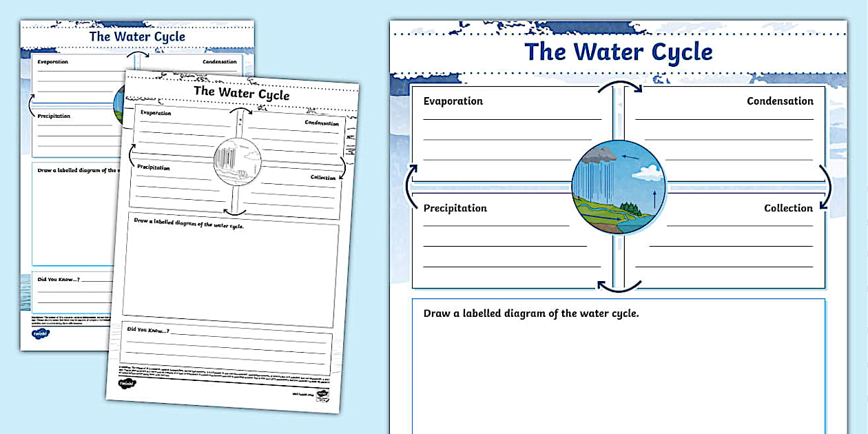 KS2 The Water Cycle Fact File Template - Twinkl