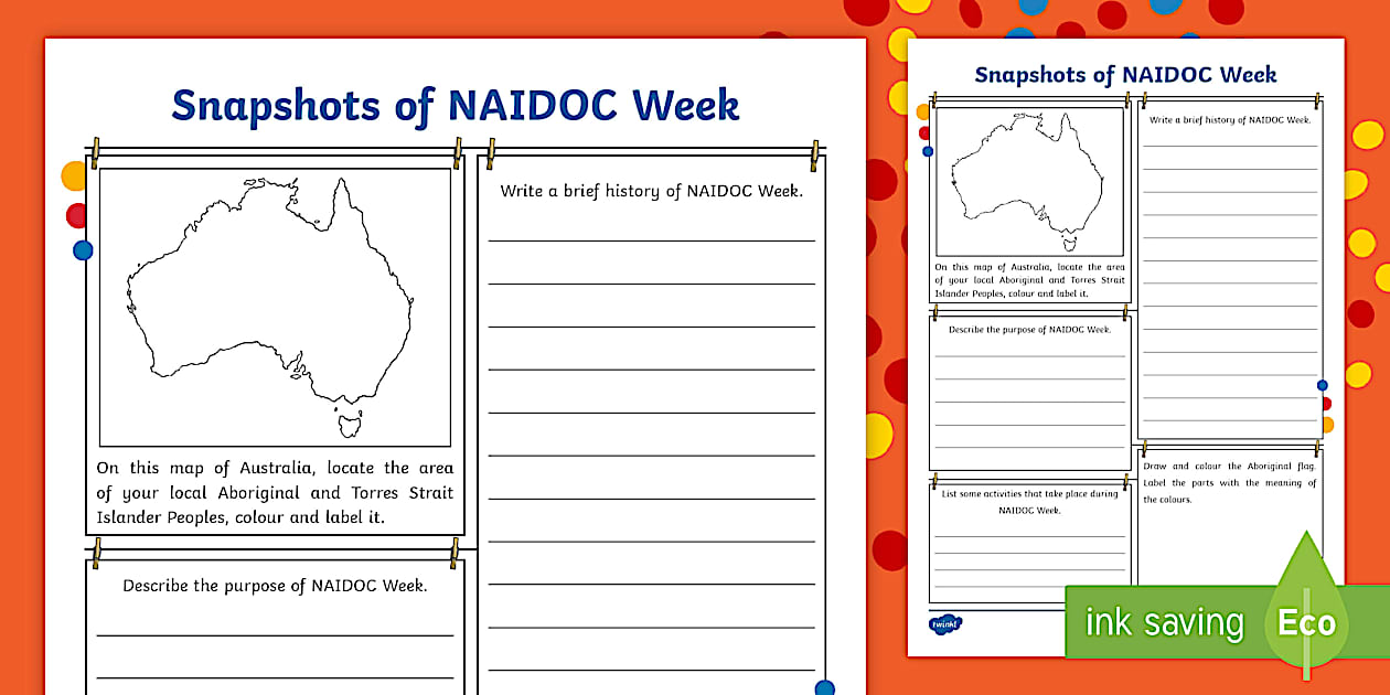 Snapshots of NAIDOC Week Worksheet - Twinkl
