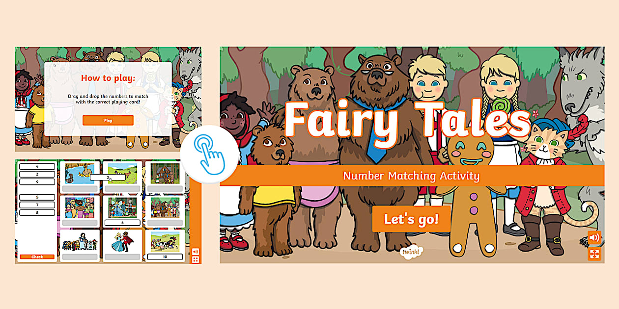 👉 Fairy Tale Interactive Number Mat Matching Game