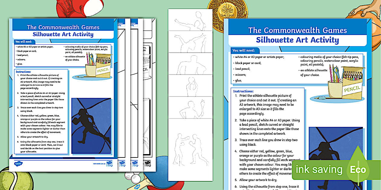 The Commonwealth Games Silhouette Art Activity - Twinkl