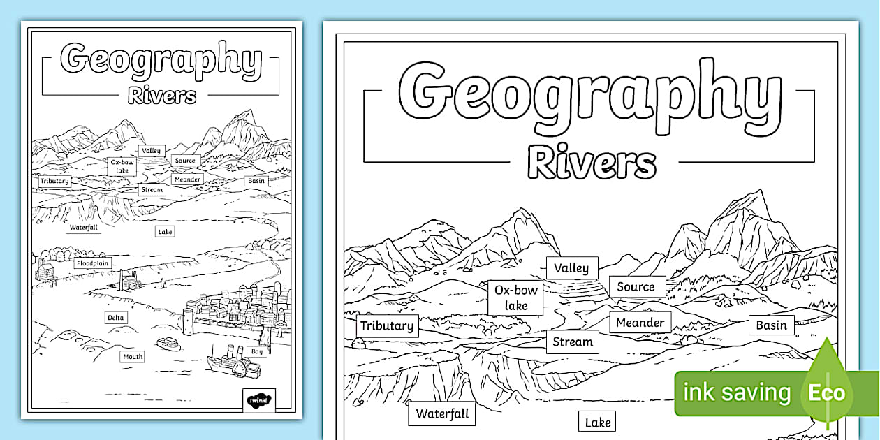 Rivers Unit Page Colouring (teacher made) - Twinkl