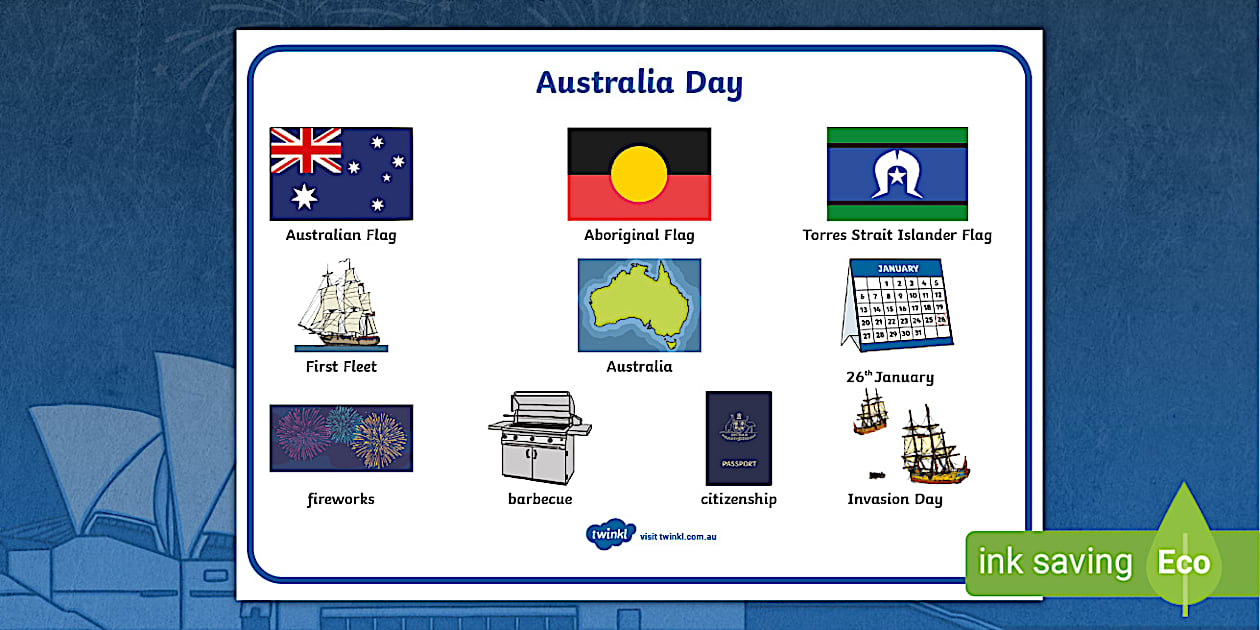 Australia Day Word Mat - English - Twinkl - Australia