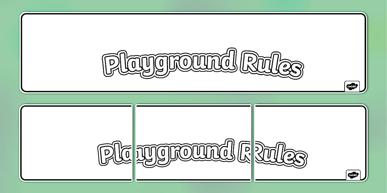 Playground Rules Collaborative Drawing Display Banner