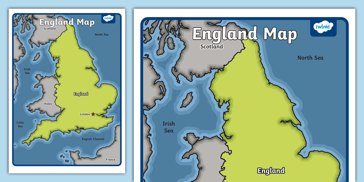 KS1 England Display Map - Geography (teacher made) - Twinkl