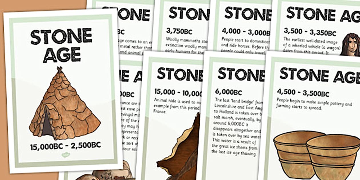 Editable Stone Age Timeline Posters (Lehrer gemacht)