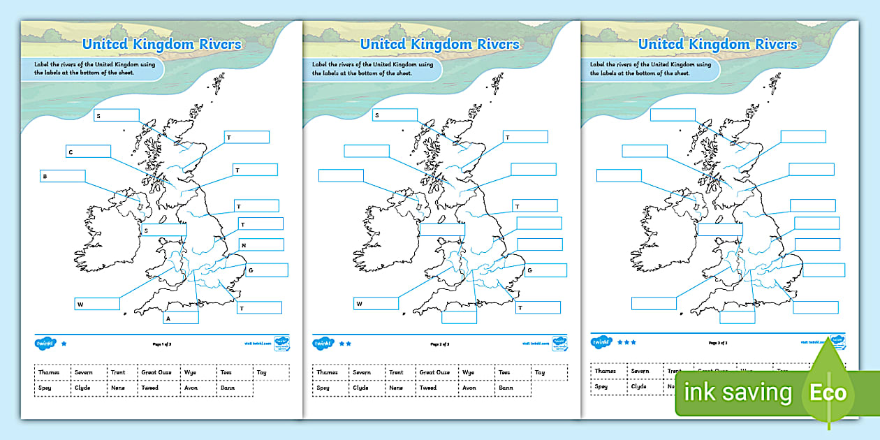 United Kingdom Rivers Labelling Activity