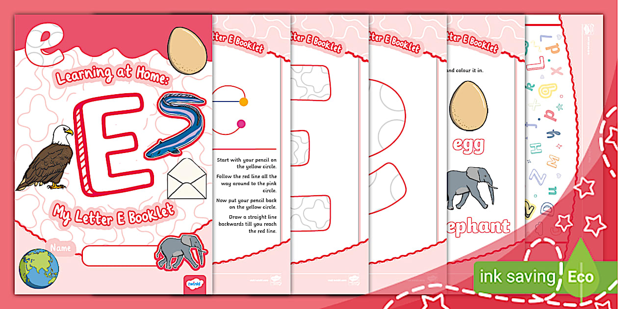 Learning at Home: My Letter ‘E’ Activity Booklet