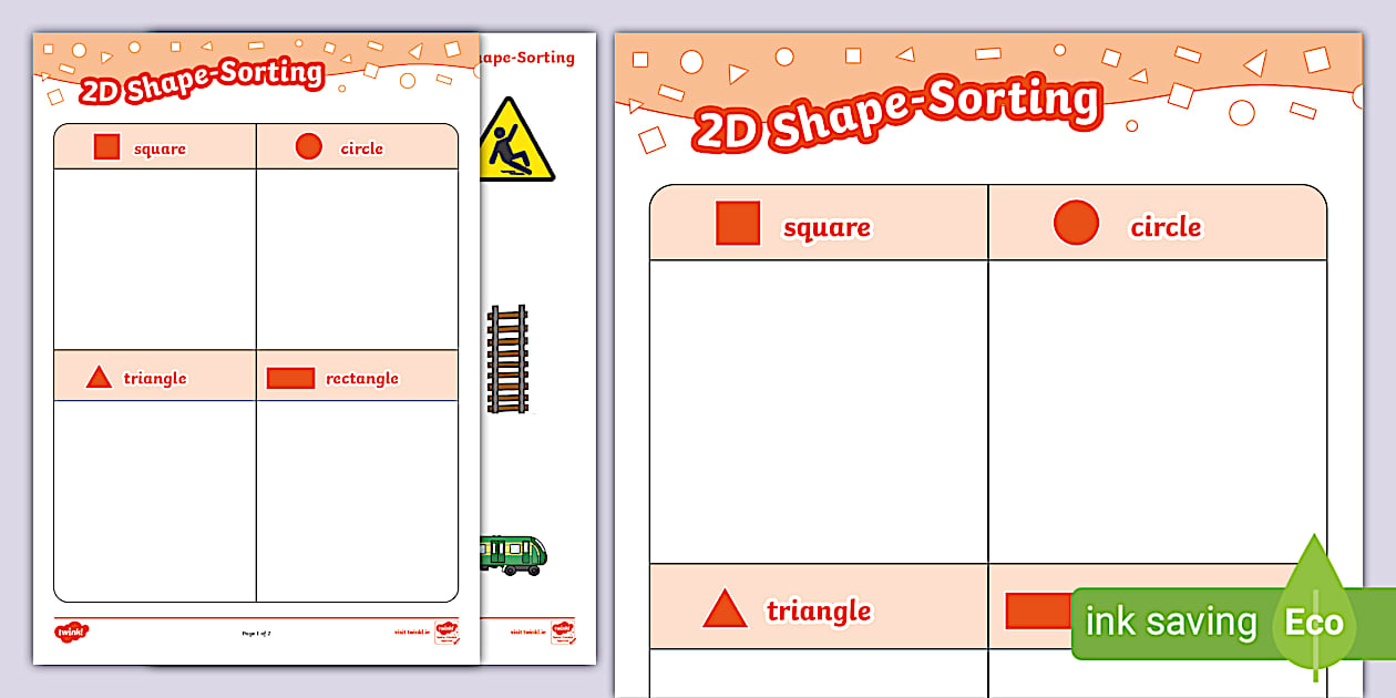 Maths Week 2D Shape Sorting Activity (Teacher-Made) - Twinkl