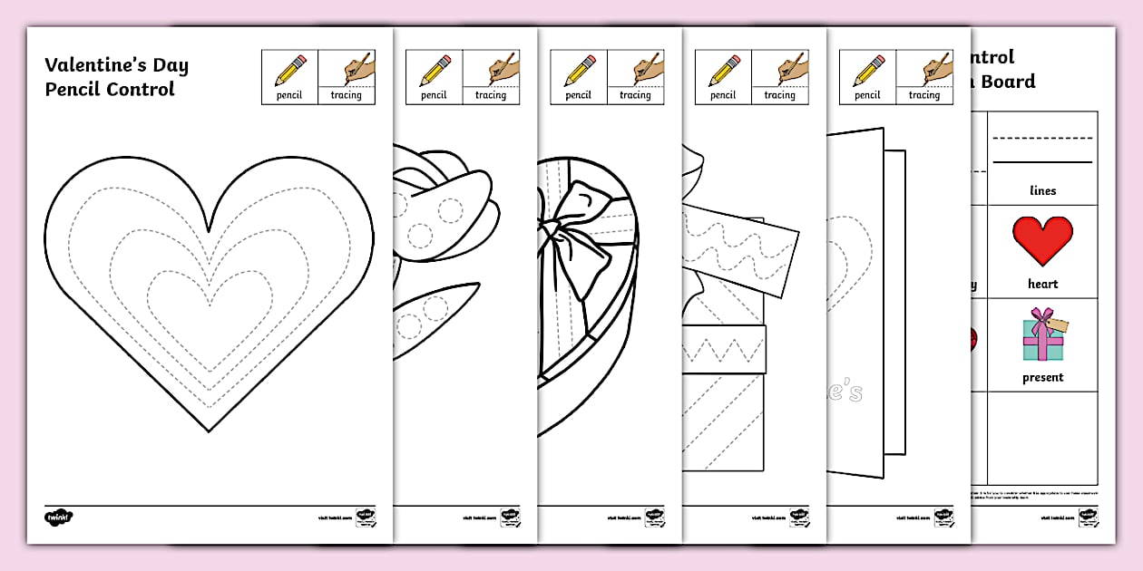 Valentine's Day Pencil Control Activity with Visual Supports