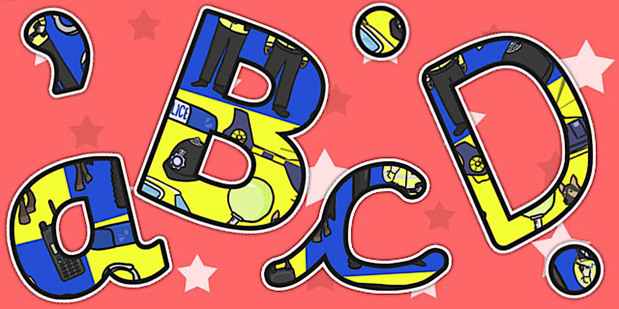 Cursive Police Themed A4 Display Lettering (professor feito)