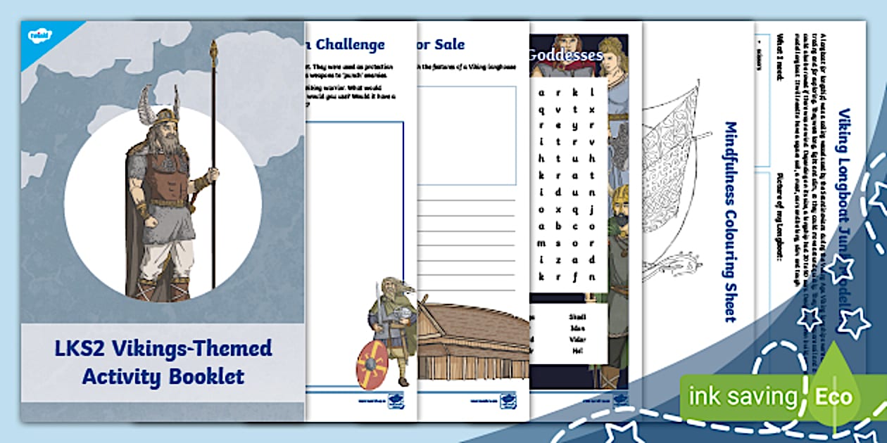 Vikings-Themed Activity Booklet (Ages 7 - 9) (teacher made)