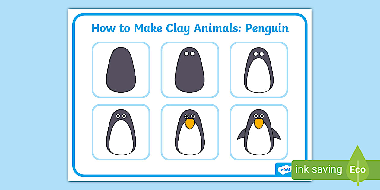 Making a Clay Penguin Activity Card | Twinkl (teacher made)